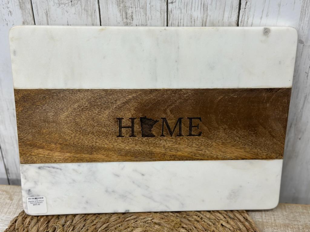 Custom Marble and Wood Serving Board — Heartland Store MN